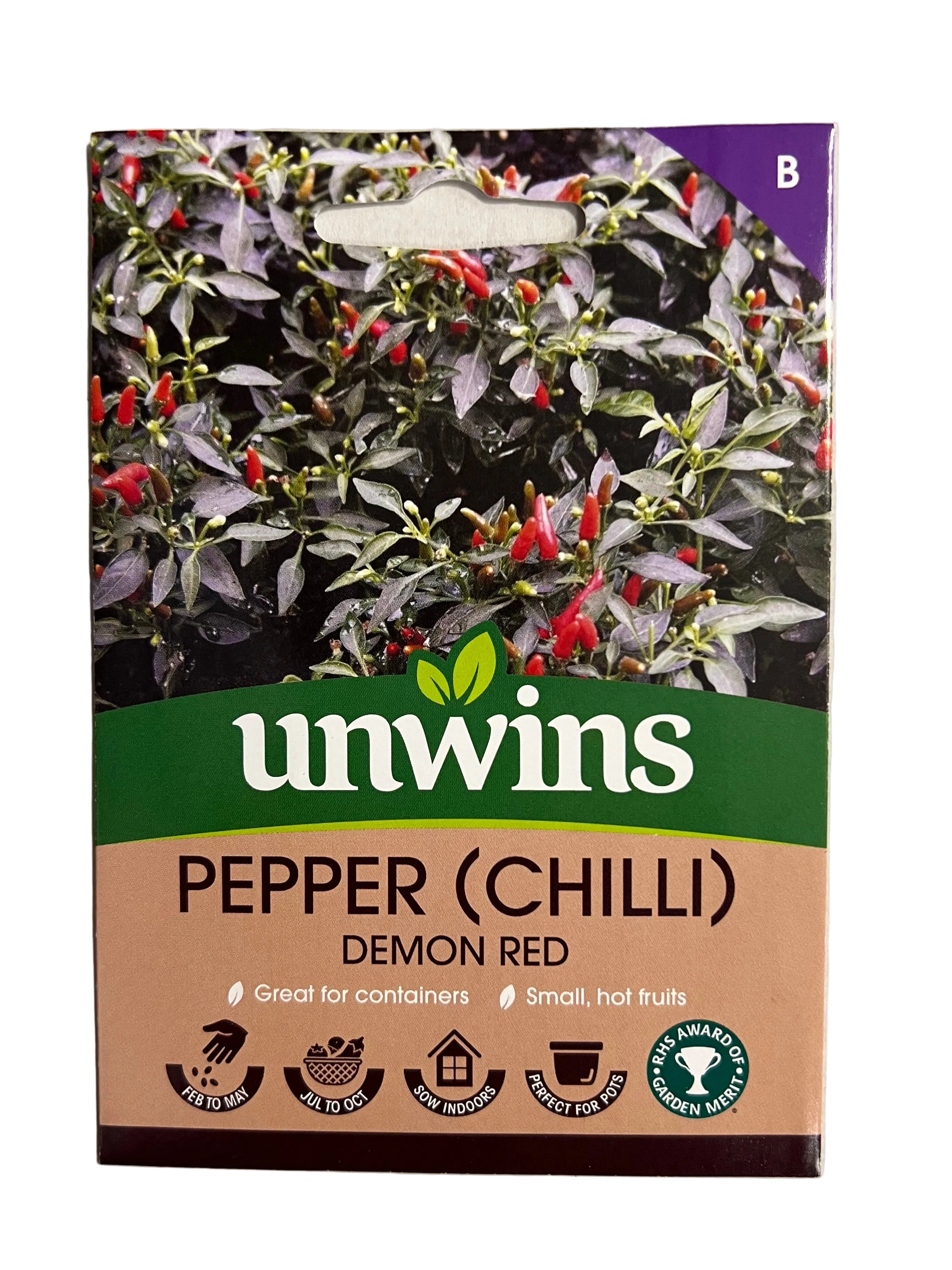 Unwins Pepper (Chilli) Demon Red – Vegetable Seeds – W.E. Jameson & Son Ltd