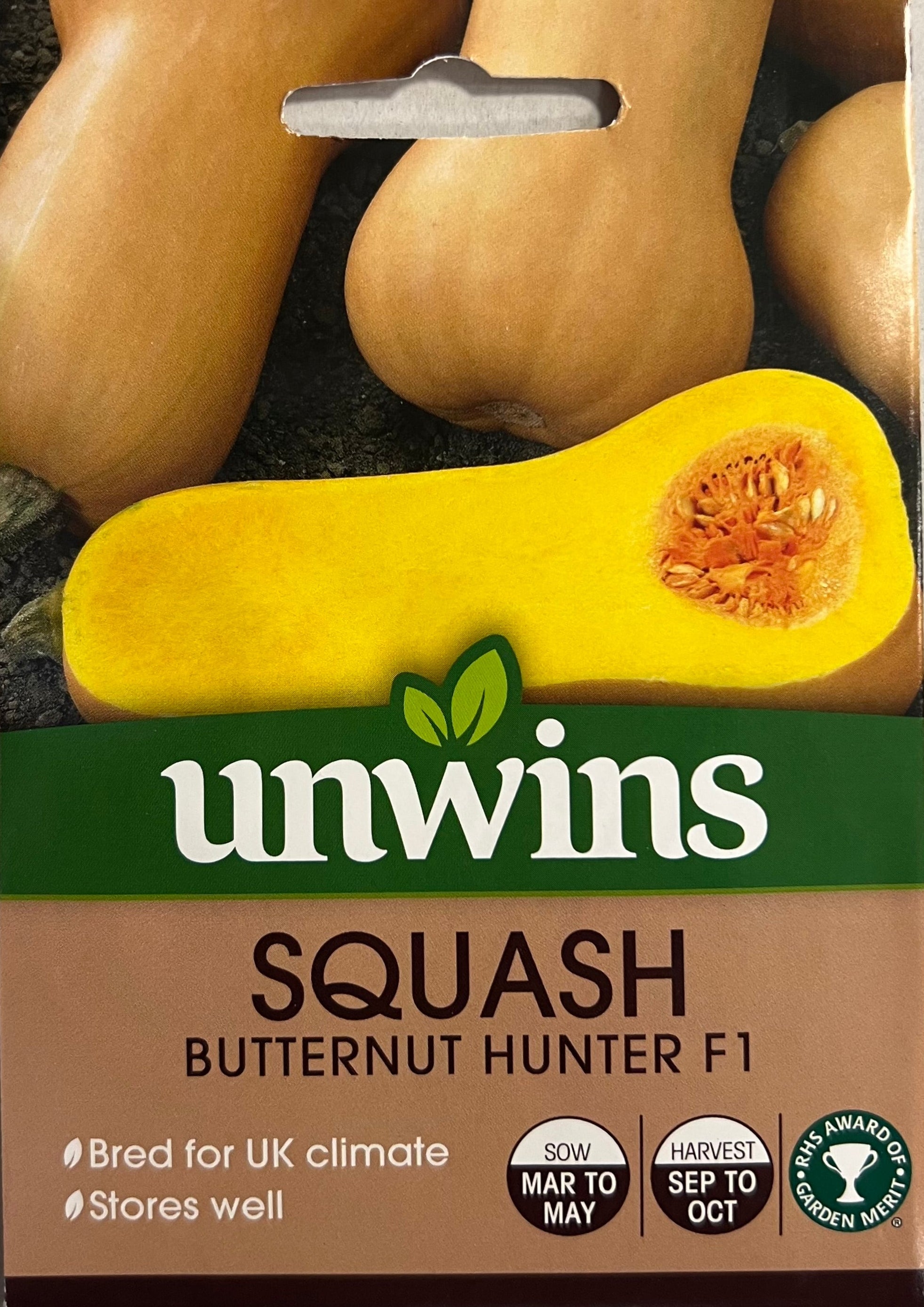 Unwins Squash Butternut Hunter F1 – Vegetable Seeds – W.E. Jameson & Son Ltd